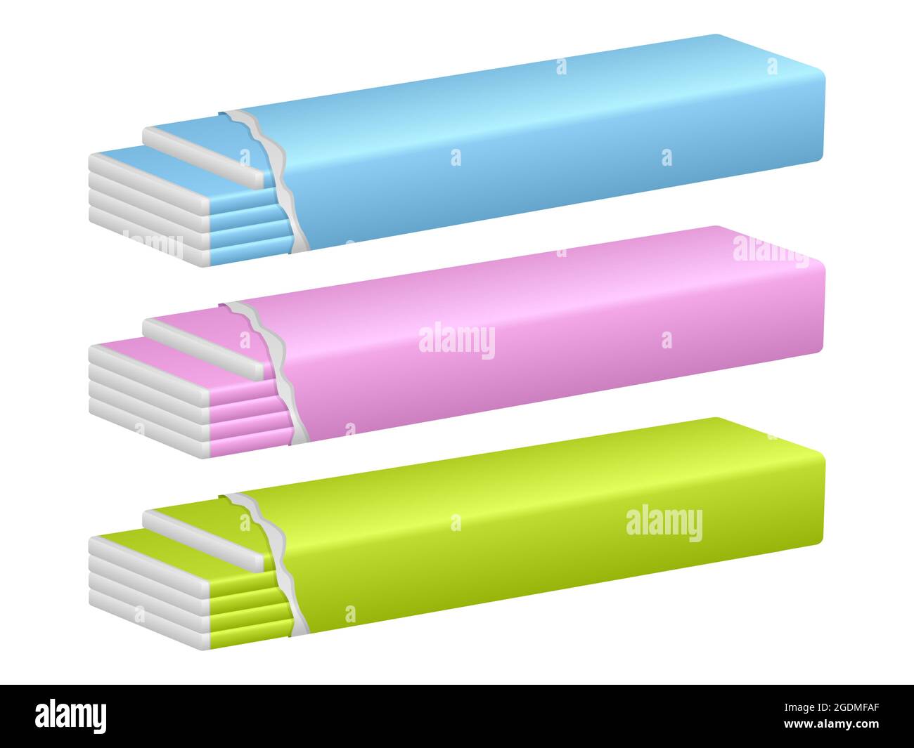 Chewing gum pack on a white background. Vector illustration Stock Photo ...