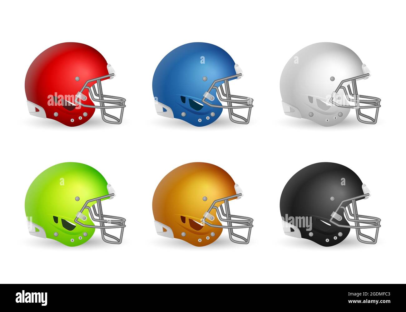 Football helmet set on a white background. Vector illustration Stock ...