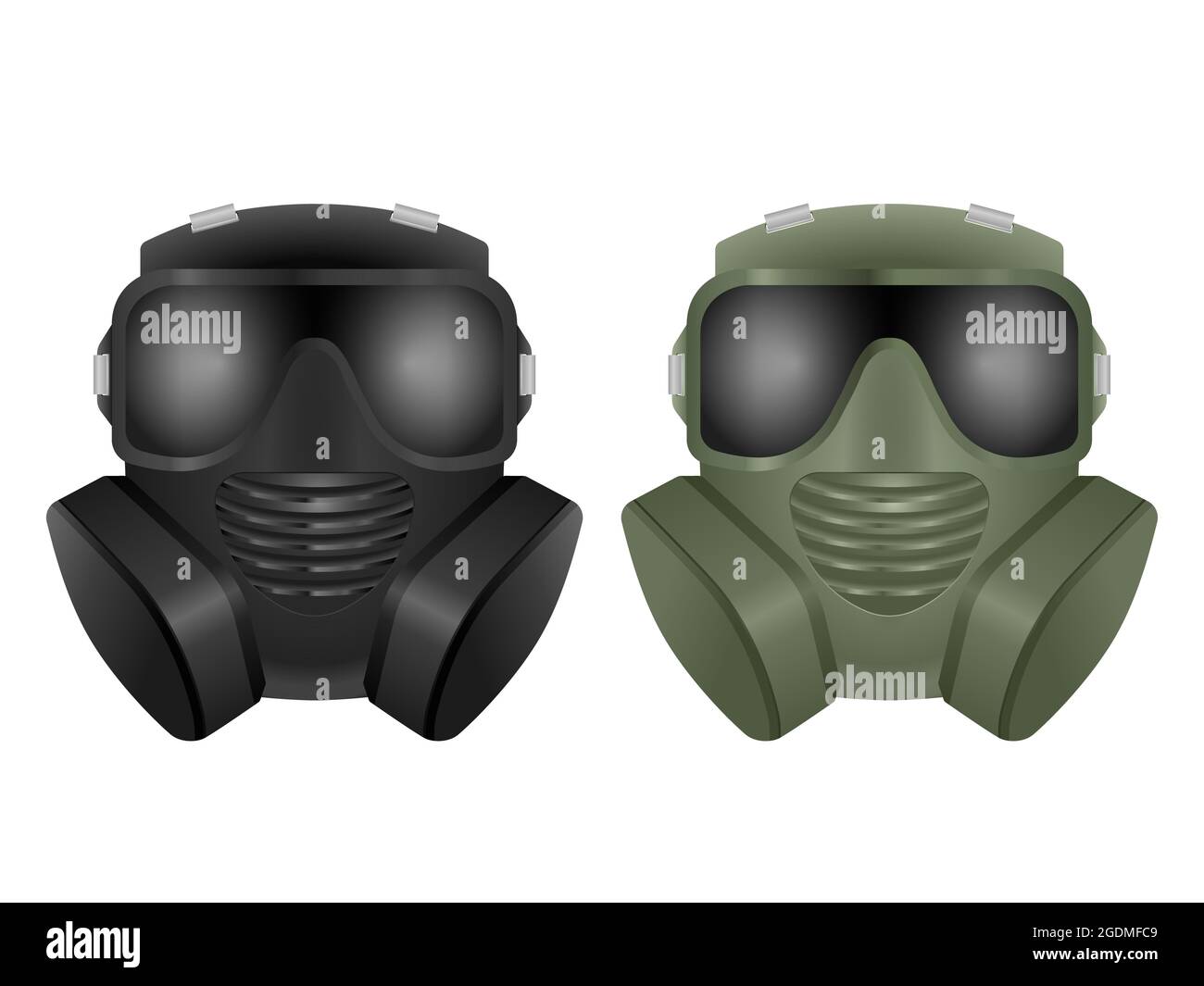 Gas mask set on a white background. Vector illustration Stock Photo - Alamy