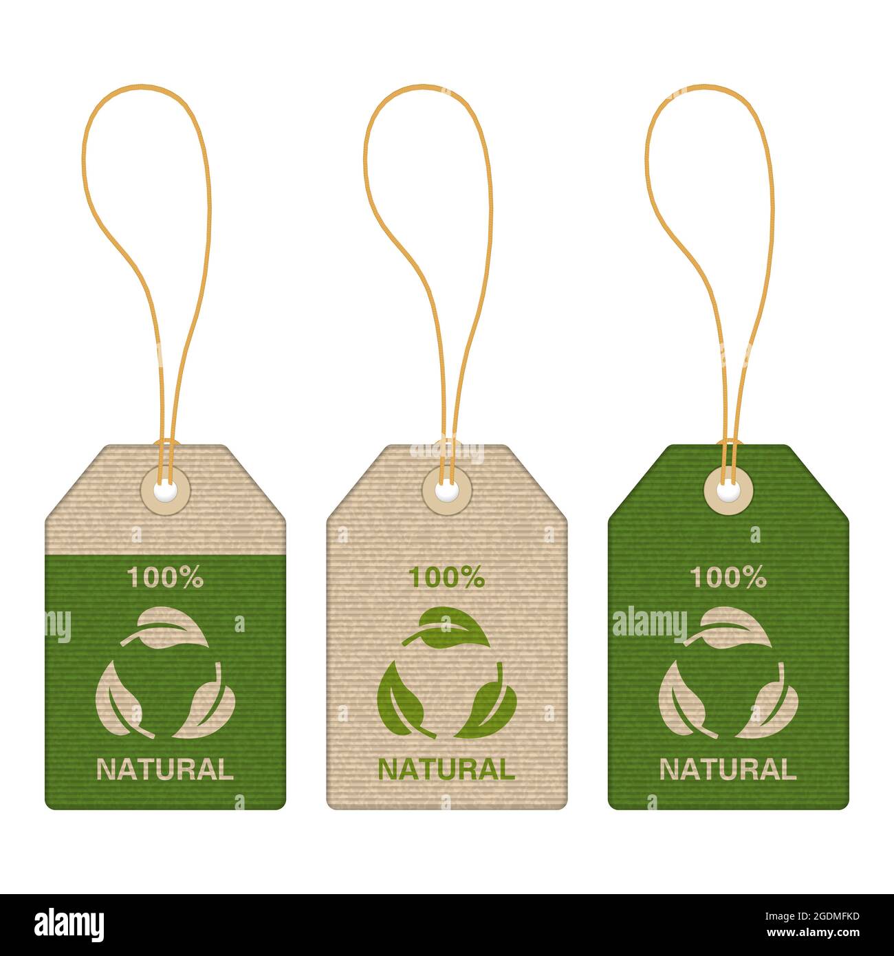 Price tag set with natural symbol on a white background Stock Photo - Alamy