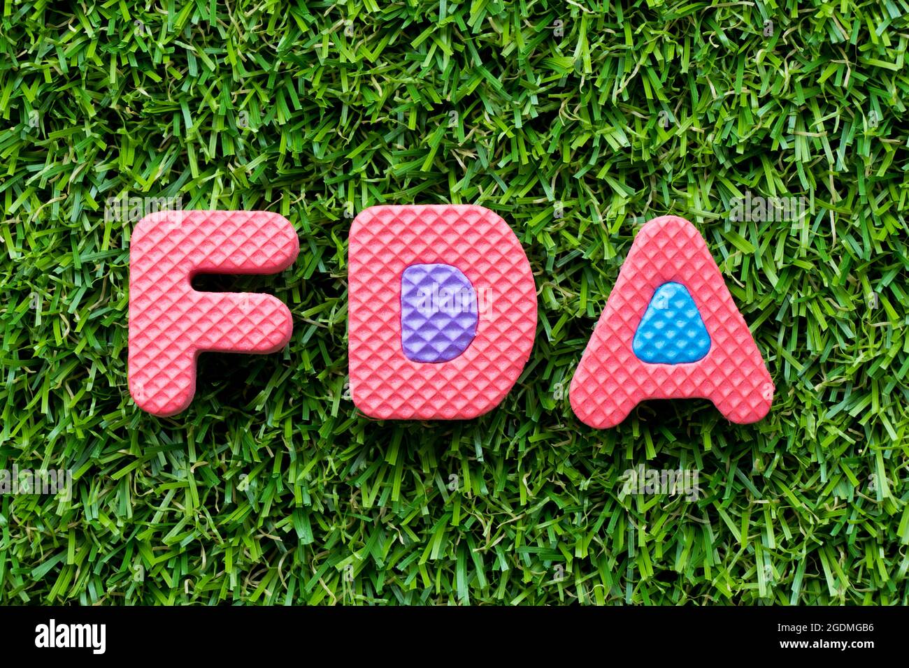 Color alphabet letter in word FDA (abbreviation of food and drug ...