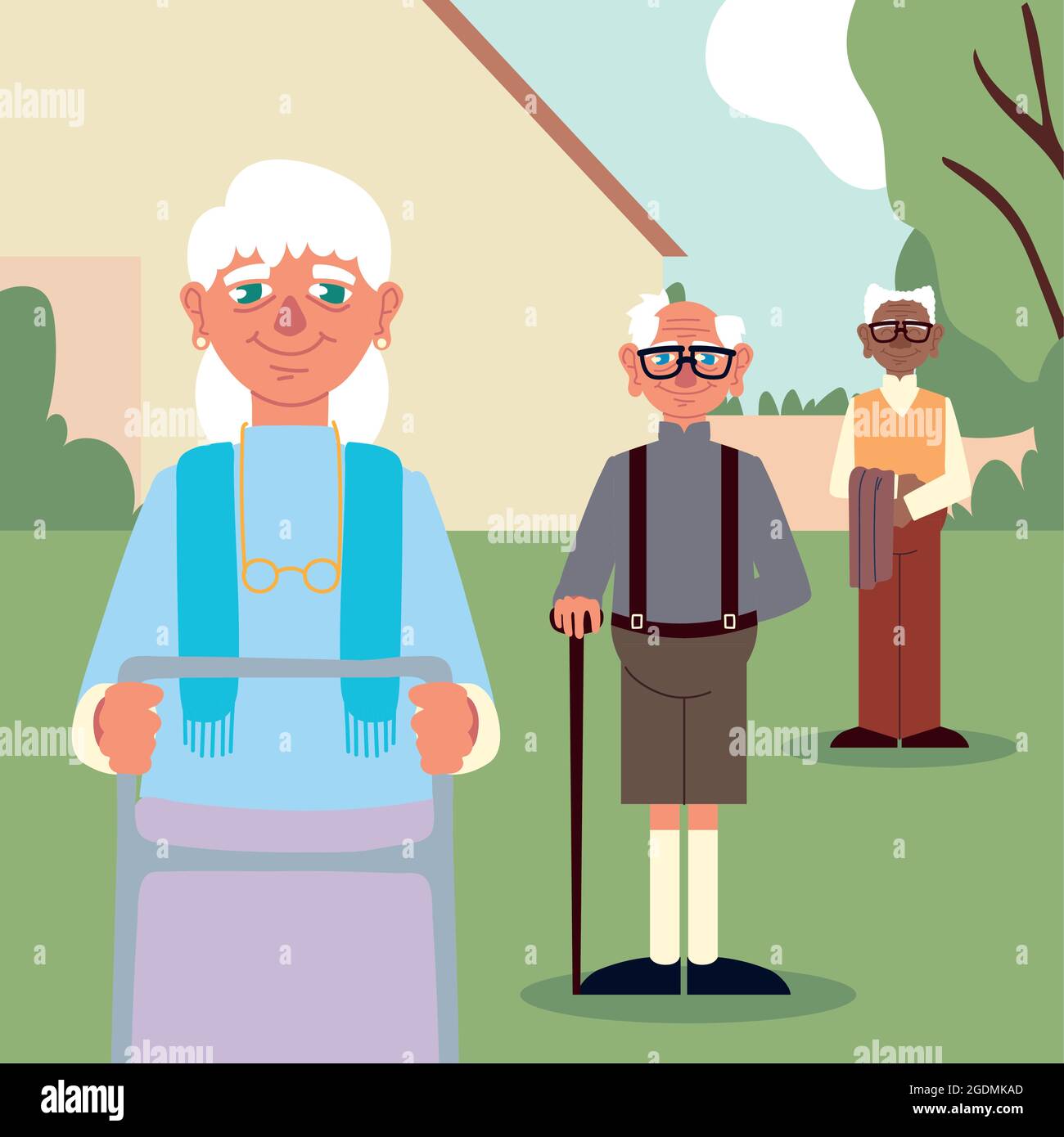 group grandparents cartoon Stock Vector Image & Art - Alamy