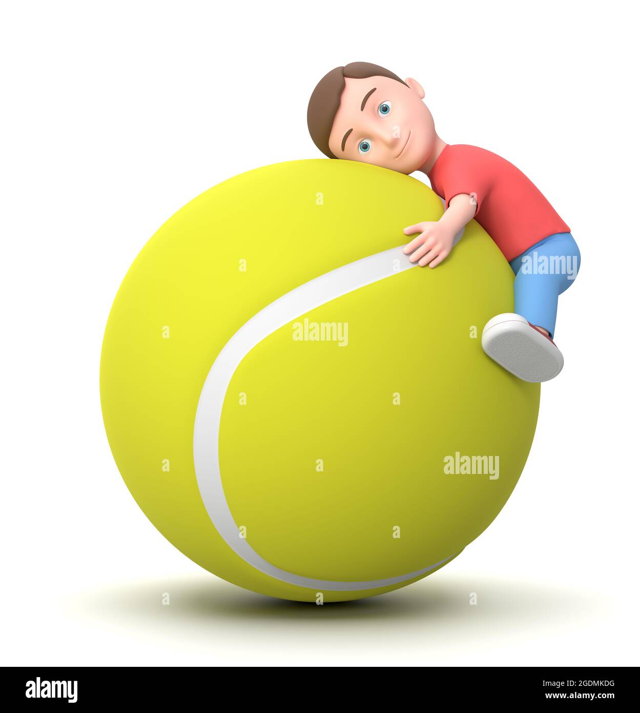 Love Tennis. 3D Cartoon Character Illustration Stock Photo - Alamy