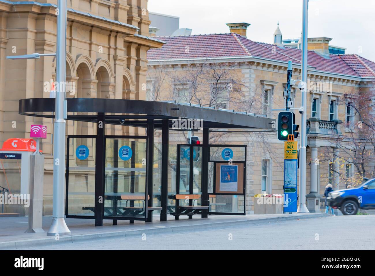 One of the 2020 upgraded and redesigned bus shelters (bus stops) in ...