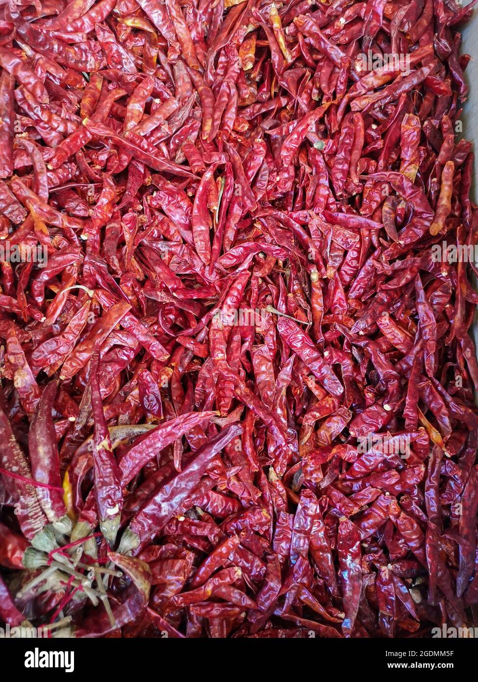 Dried Red Peppers on Counter at Turkish Bazaar Stock Photo - Alamy