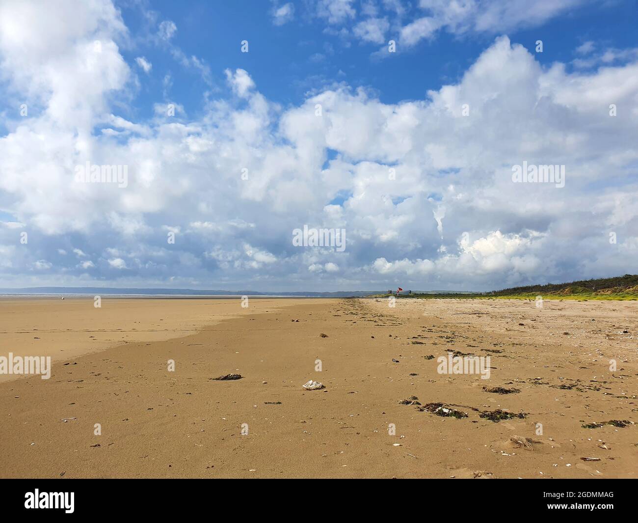Cefn Sands beach at Pembrey Country Park in Carmarthenshire South Wales ...