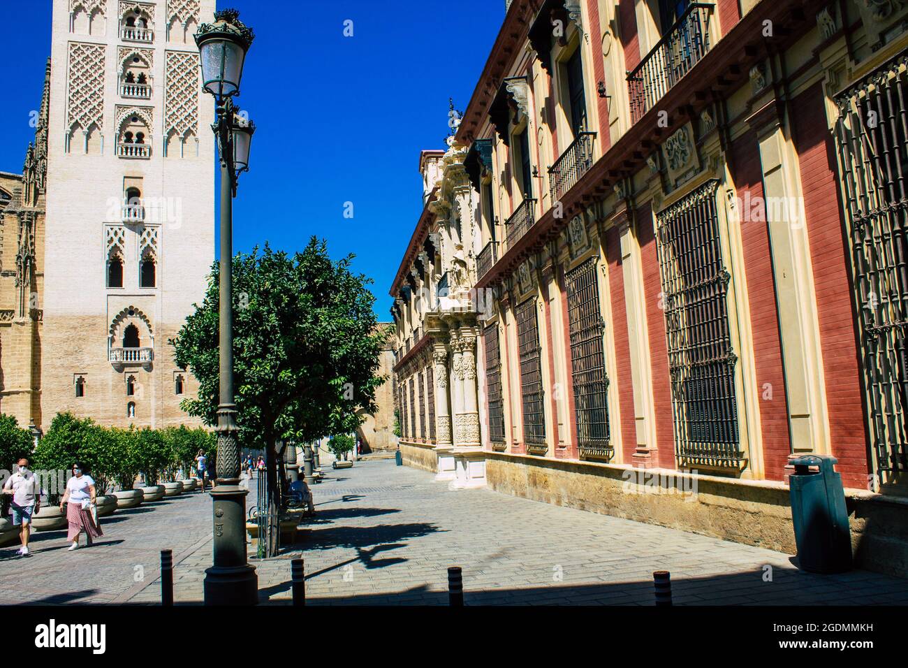 Seville Spain August 10, 2021 Urban landscape of the city of Seville ...