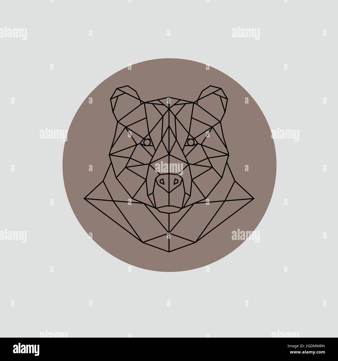Bear head in polygonal style. Triangle vector illustration of animal ...