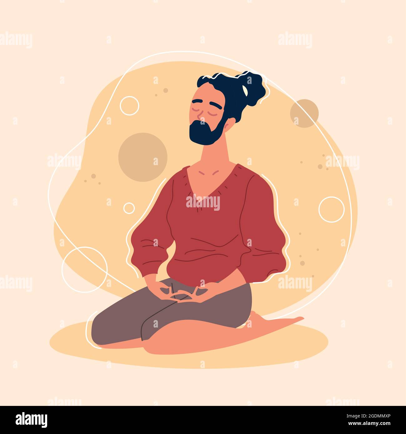 Portrait of meditating man Stock Vector Images - Alamy