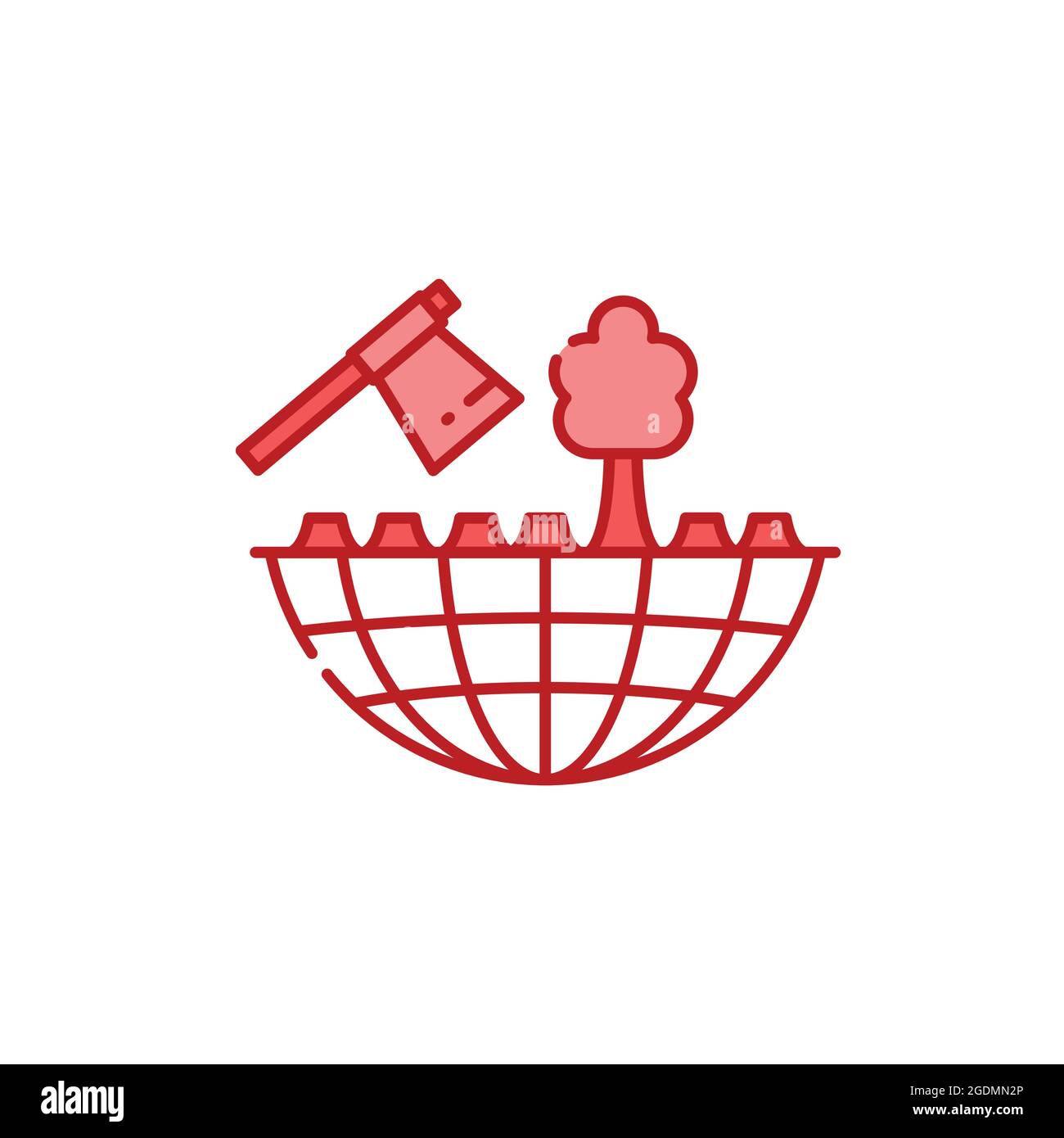 Deforestation color line icon. Environmental problems. Sign for web ...