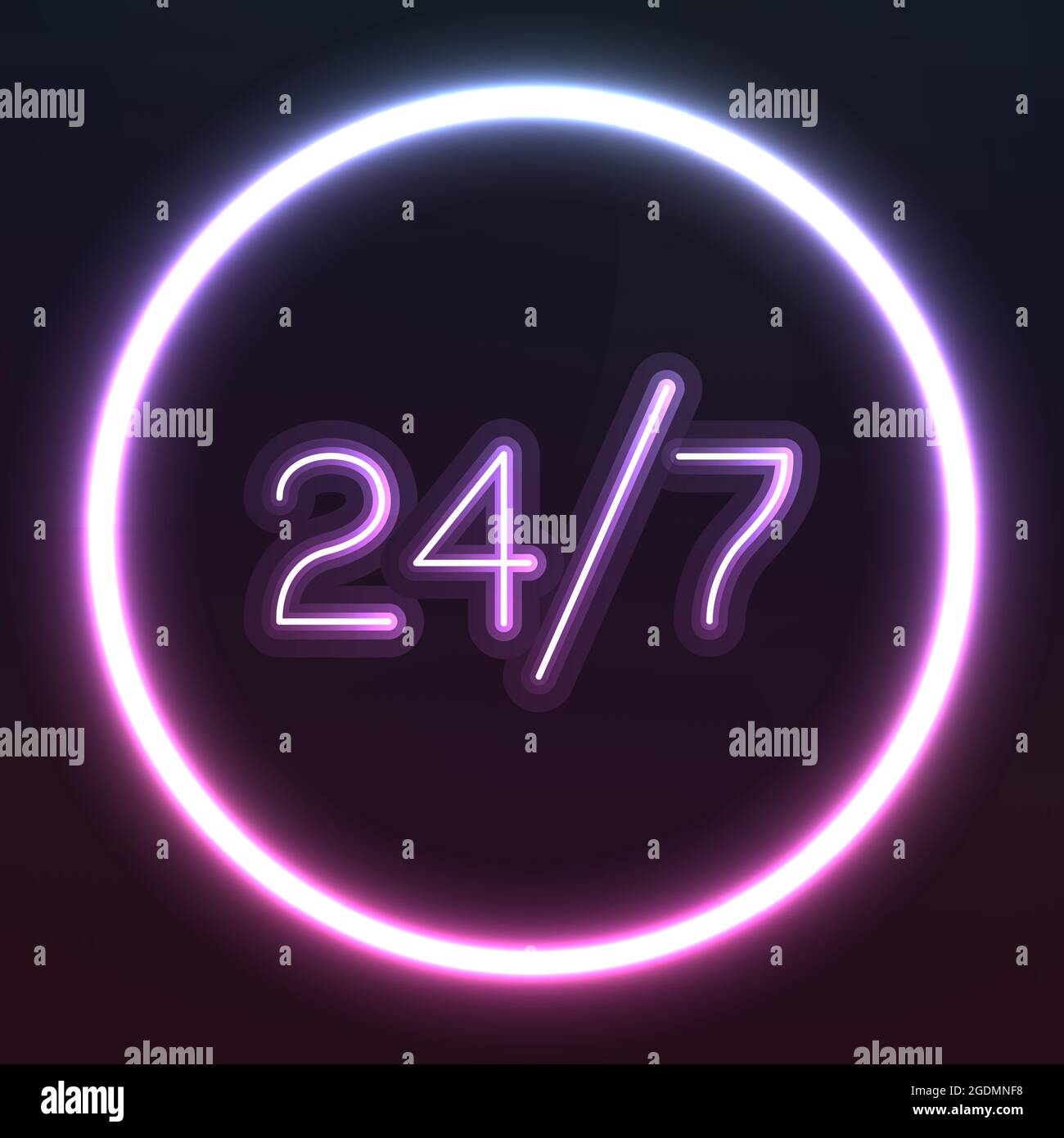 neon sign work 24 hours 7 days a week Stock Vector Image & Art - Alamy