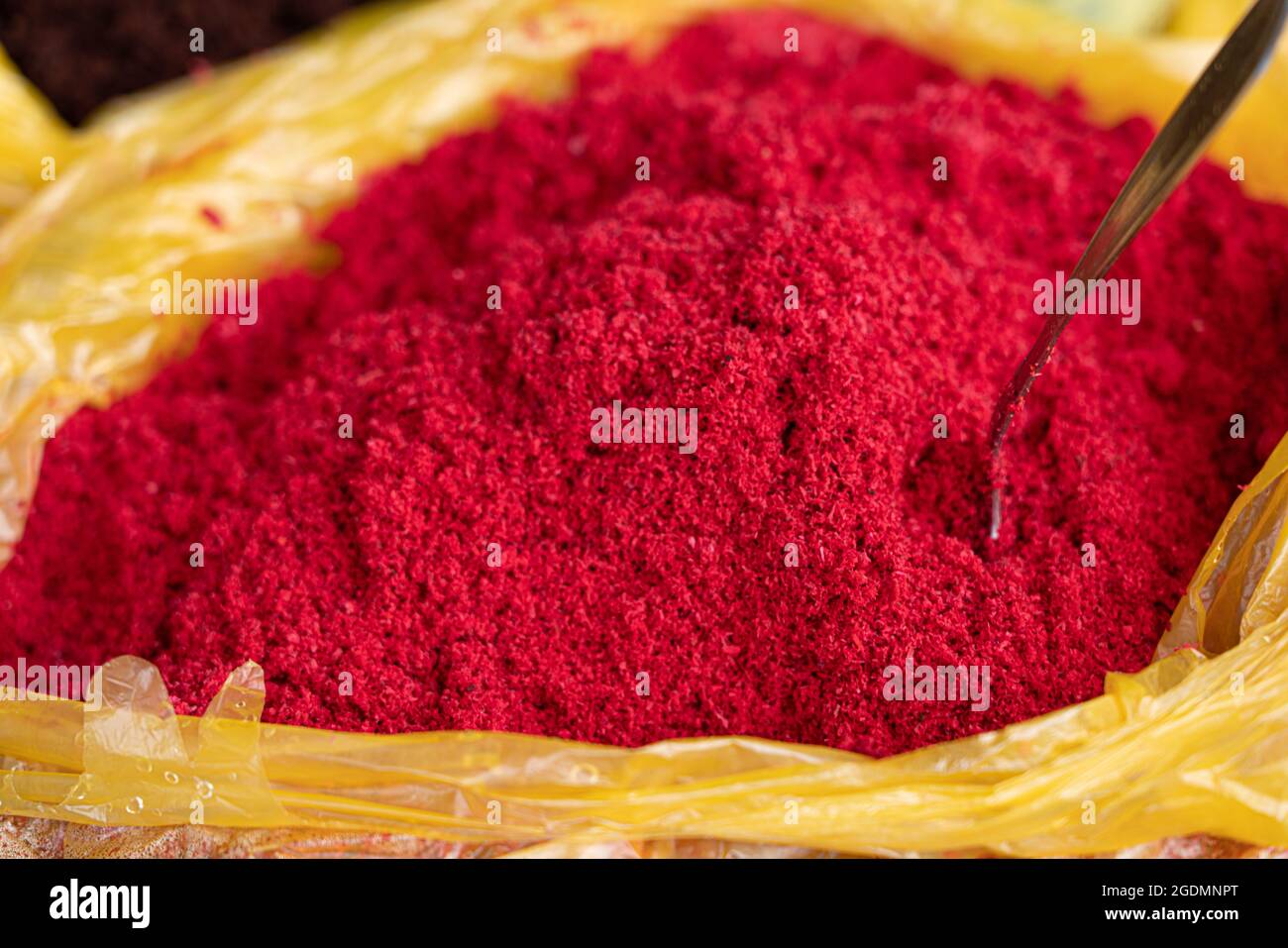 red mixture for dyeing eggs Stock Photo - Alamy