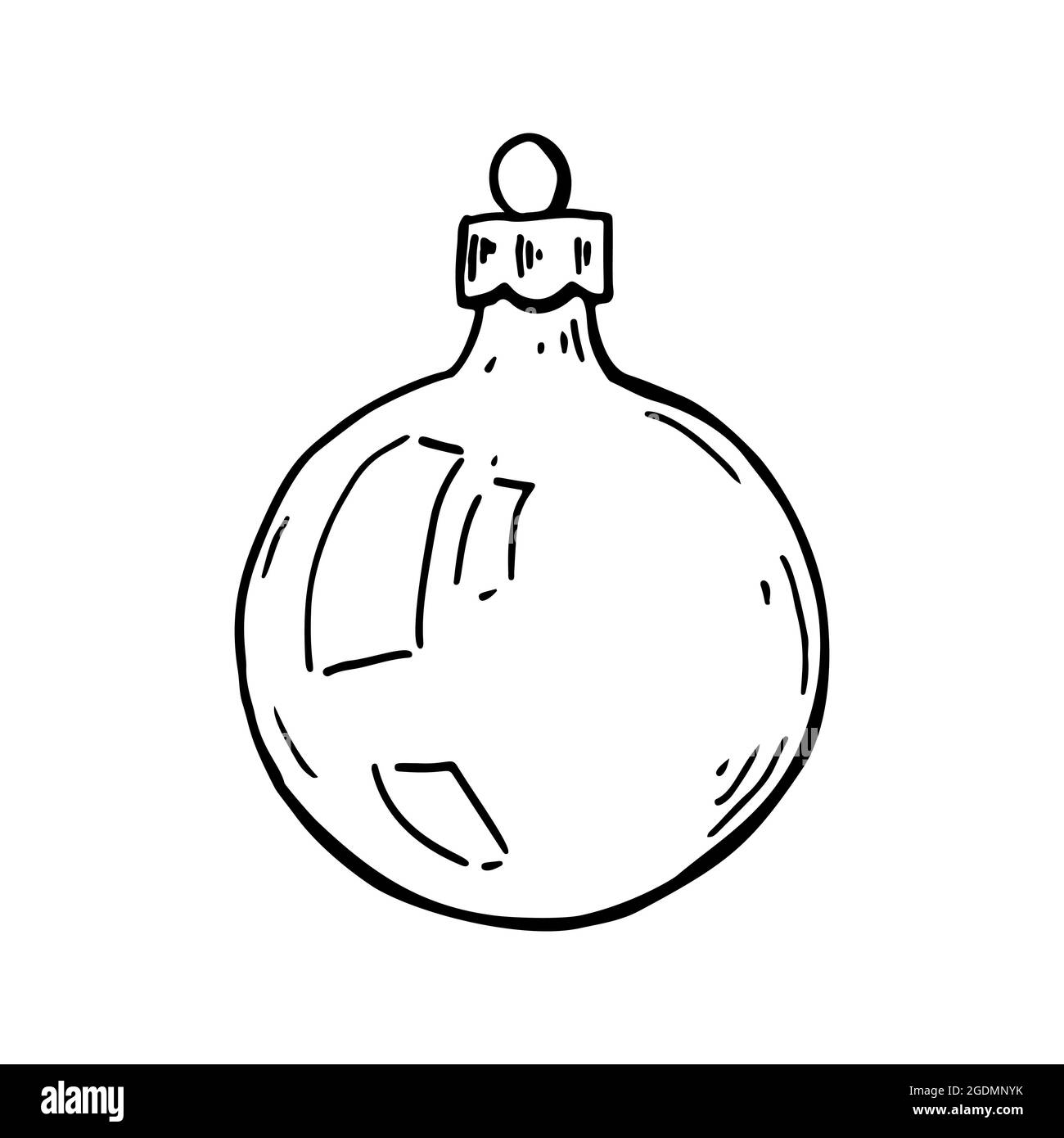 Hand drawn Christmas ball. Vector illustration in sketch style Stock ...