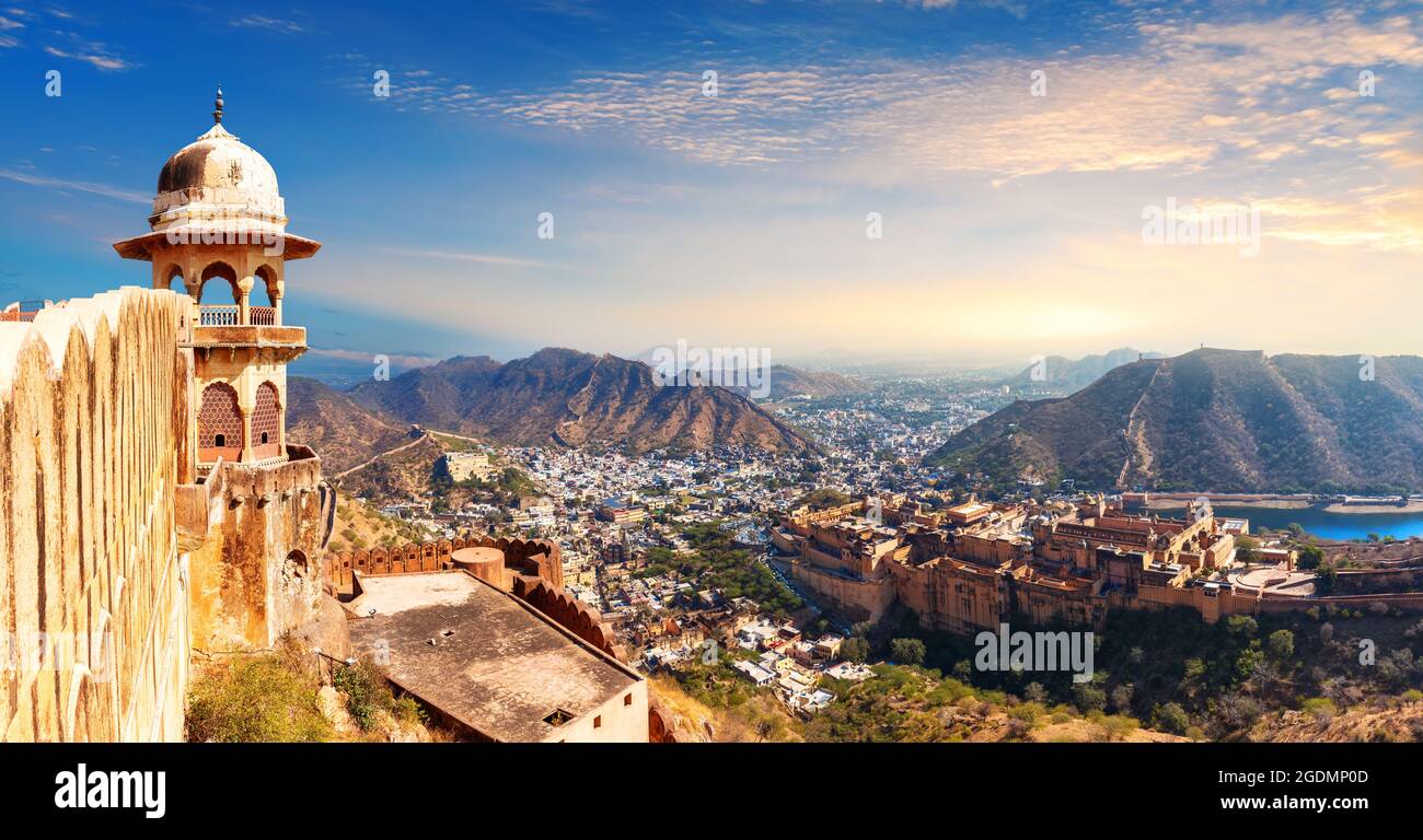 View on Amber Fort from Jaigarh Fort, Jaipur, India Stock Photo - Alamy