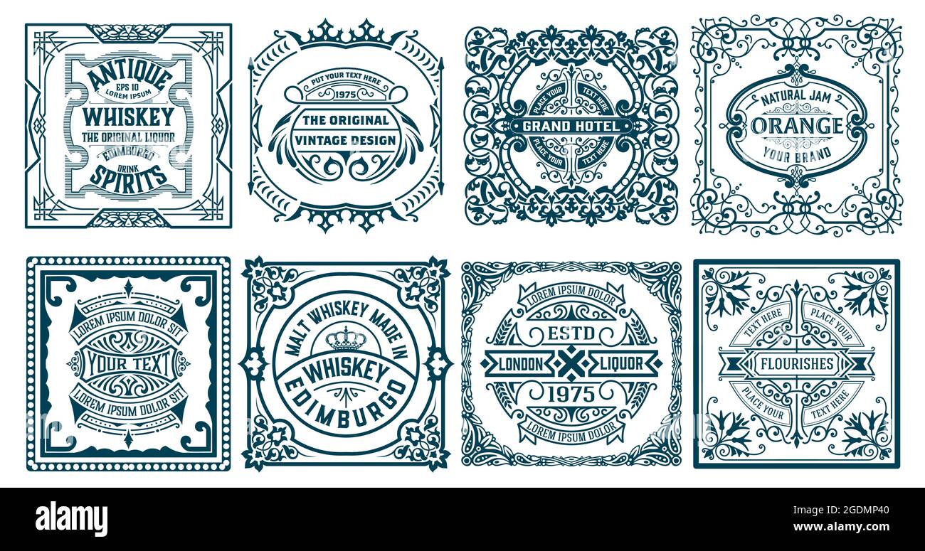 Set of 8 labels. Western style Stock Vector Image & Art - Alamy