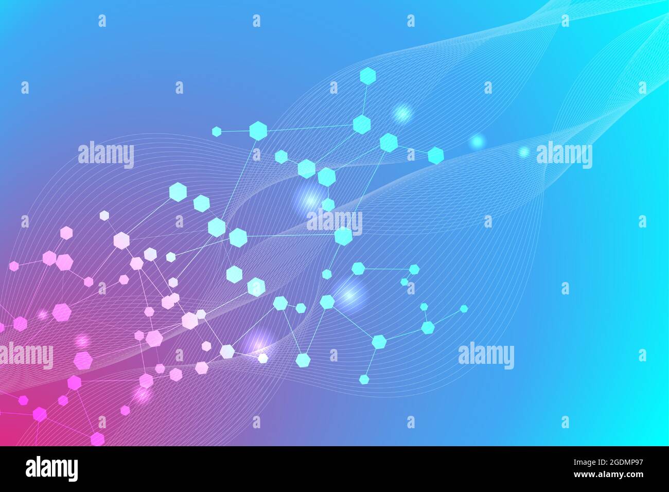Structure molecule and communication. Dna, atom, neurons. Scientific ...