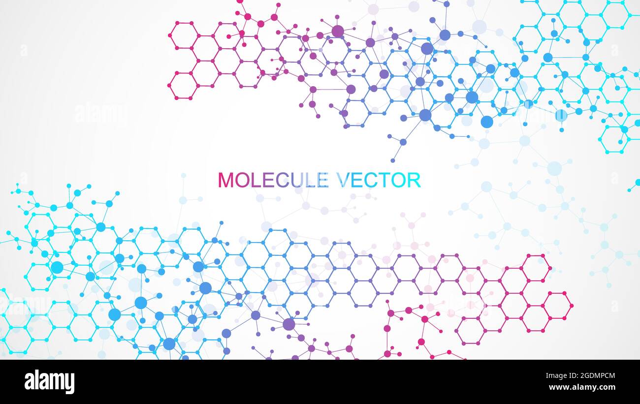 Structure molecule and communication. Dna, atom, neurons. Scientific ...