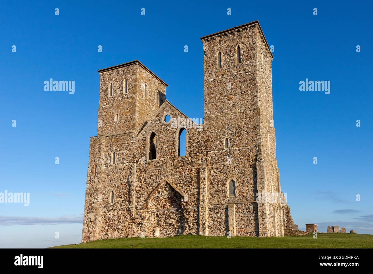 RECULVER, ENGLAND, UK - DECEMBER 10 : Remains of Reculver Church Towers ...