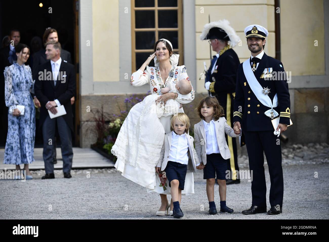 STOCKHOLM 20210814 Princess Sofia holding Prince Julian, Prince Gabriel ...