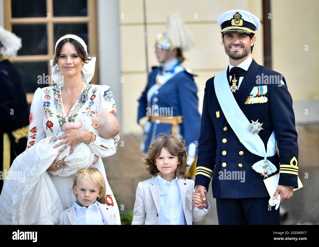 STOCKHOLM 20210814Princess Sofia holding Prince Julian, Prince Gabriel ...