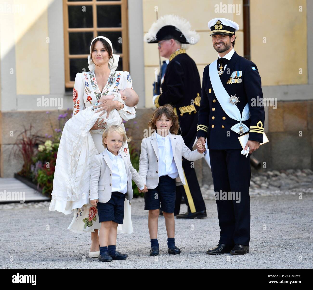 STOCKHOLM 20210814Princess Sofia holding Prince Julian, Prince Gabriel ...