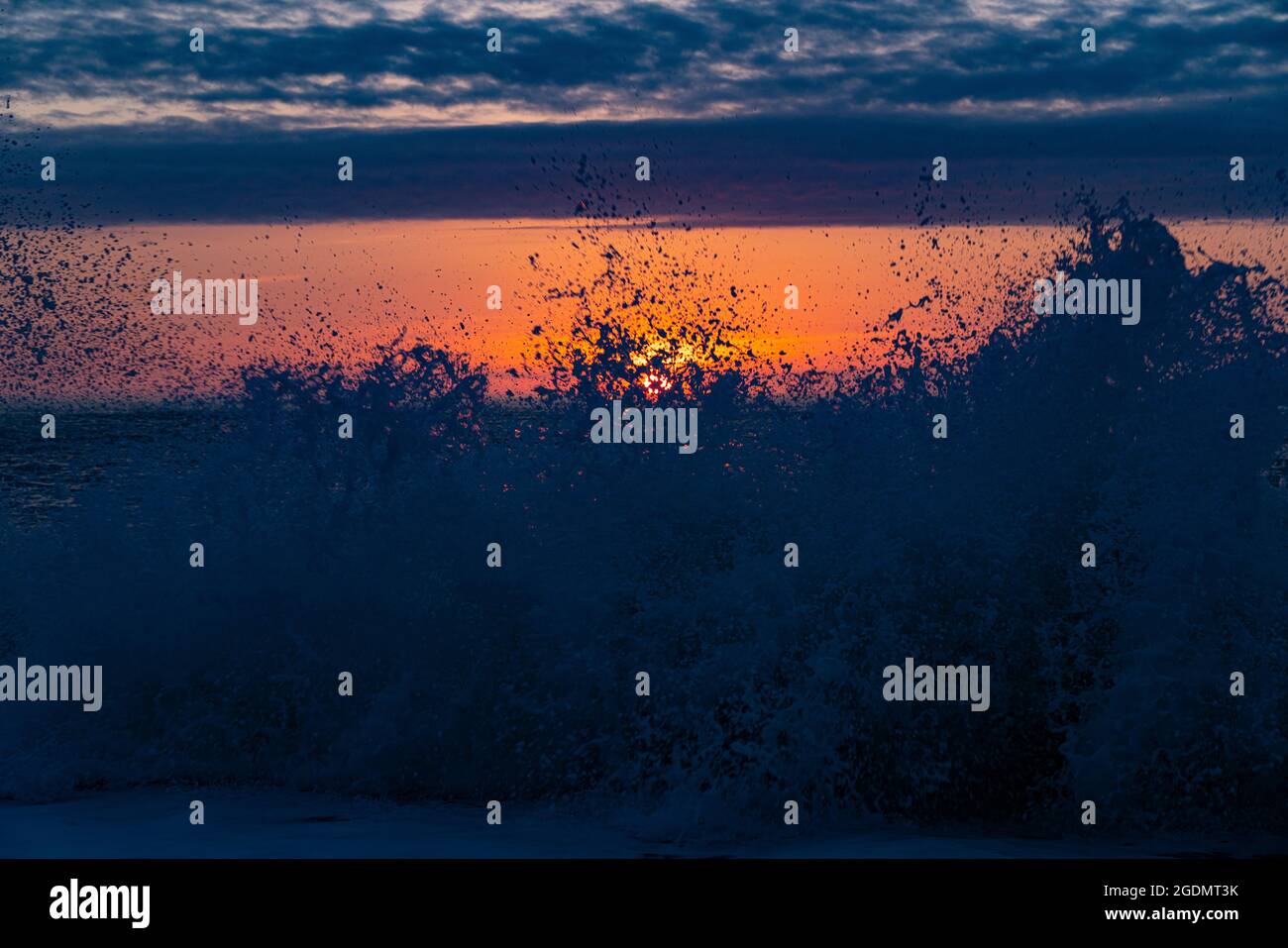 Sunset on the Black Sea in April Stock Photo - Alamy