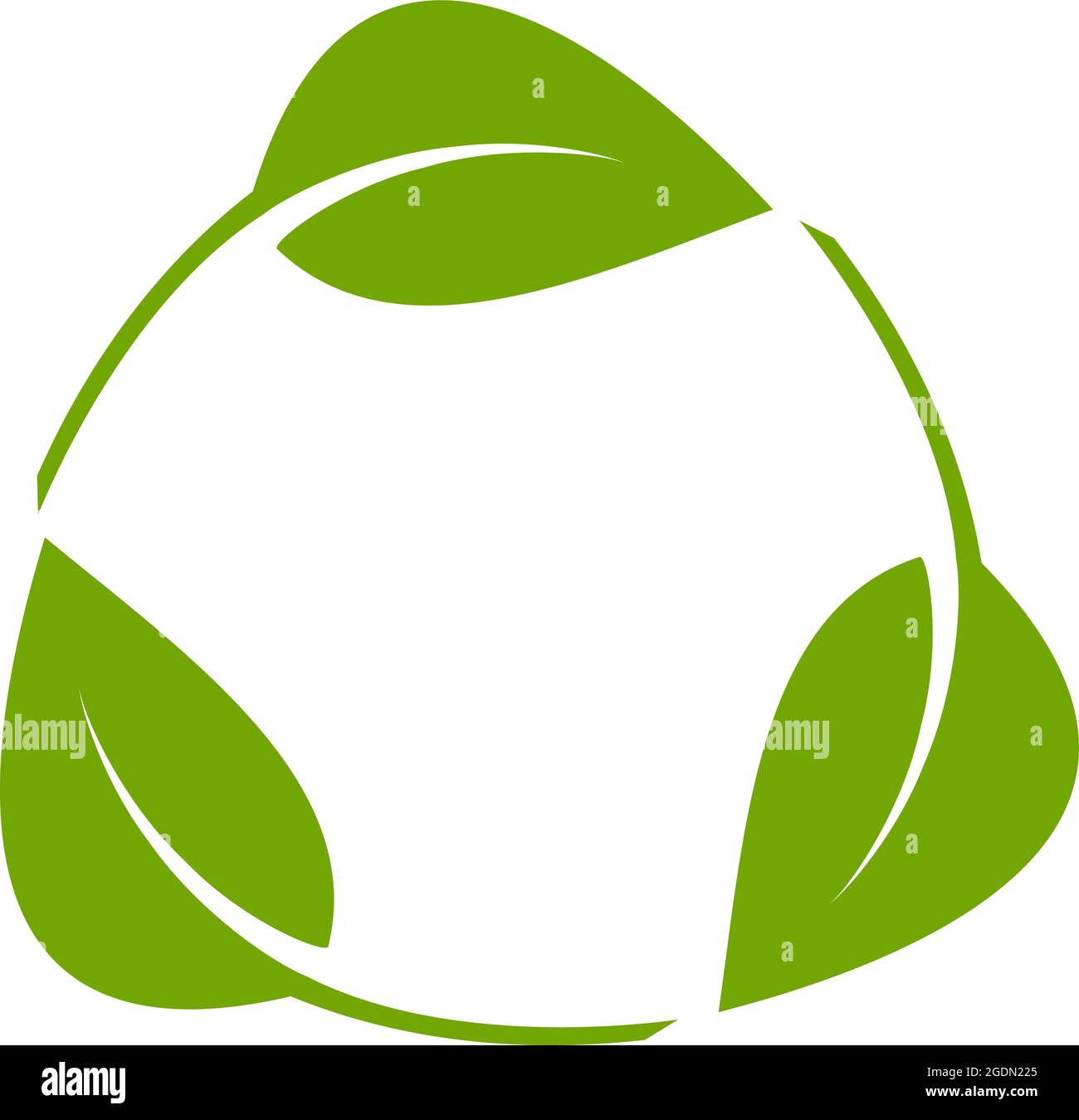 circular recycling symbol made of leaves isolated on white background ...