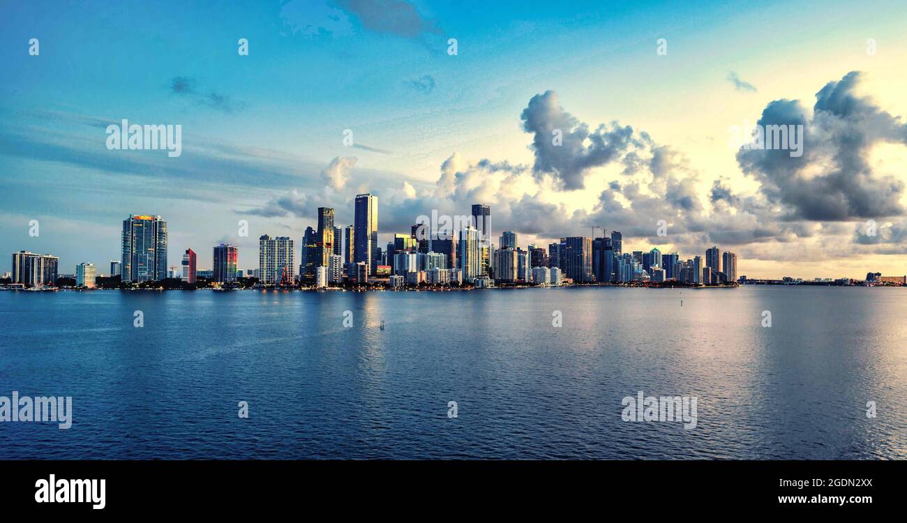 skyline Miami Florida usa sea beautiful Stock Photo - Alamy