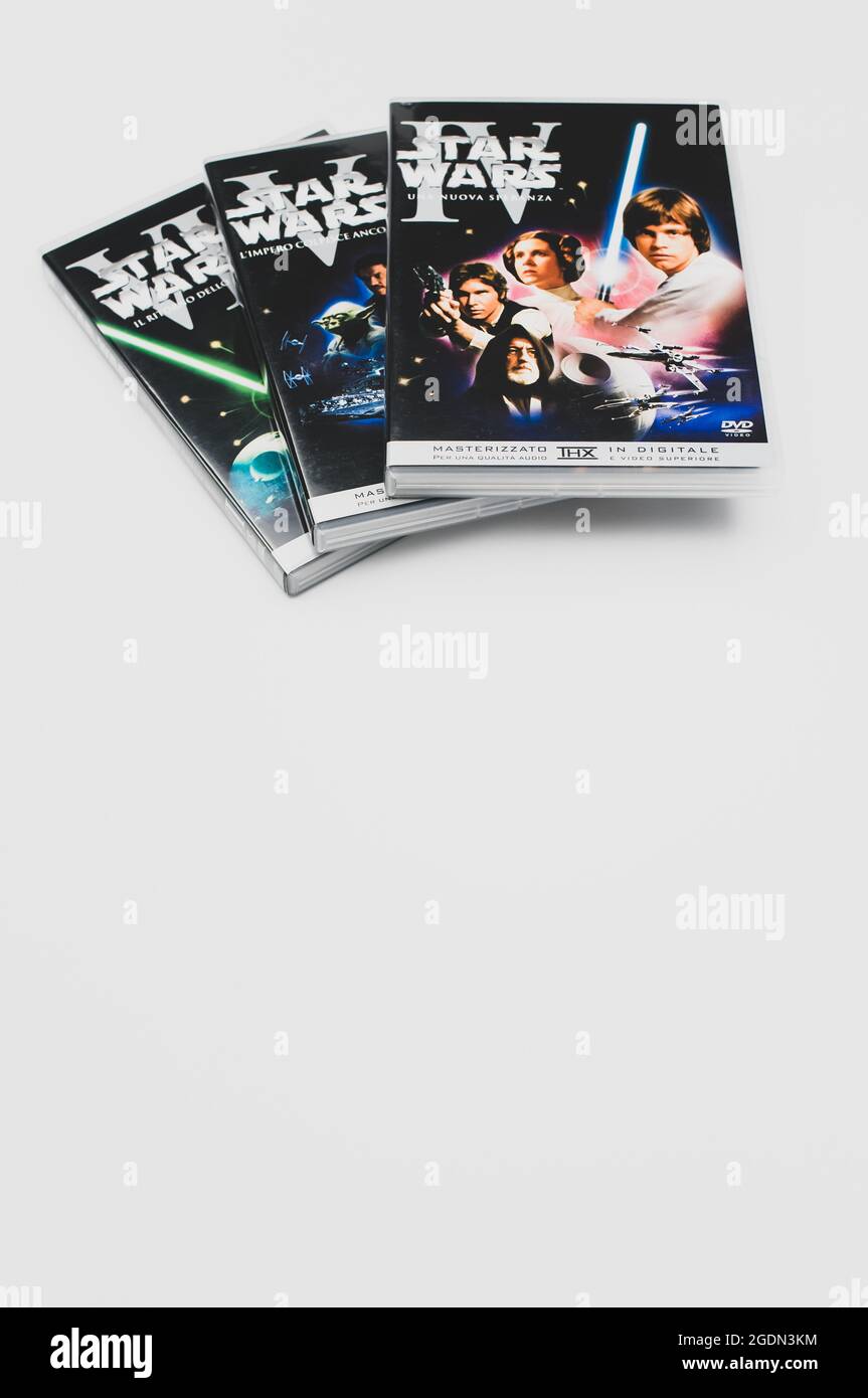 Star wars original trilogy motion picture DVD with space for text Stock ...