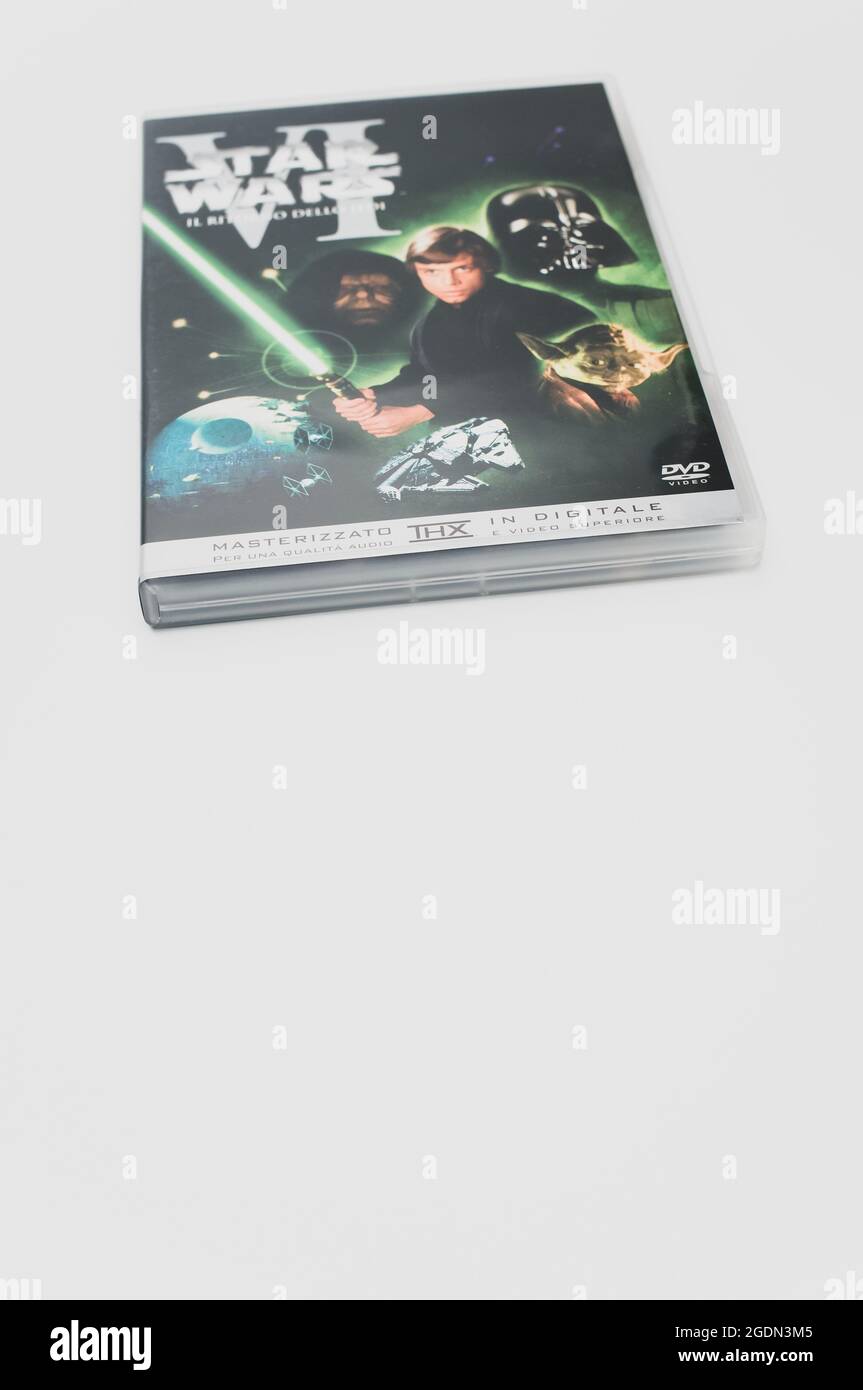 Star wars original trilogy motion picture DVD with space for text Stock ...