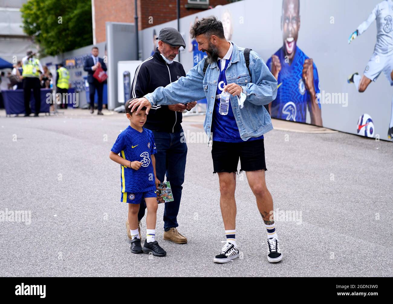 Chelsea fans arrive at the stadium ahead of the Premier League match at ...