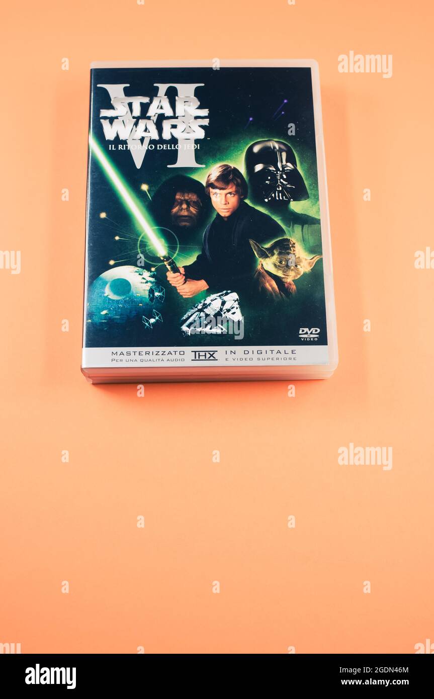 Star wars original trilogy motion picture DVD with space for text Stock ...