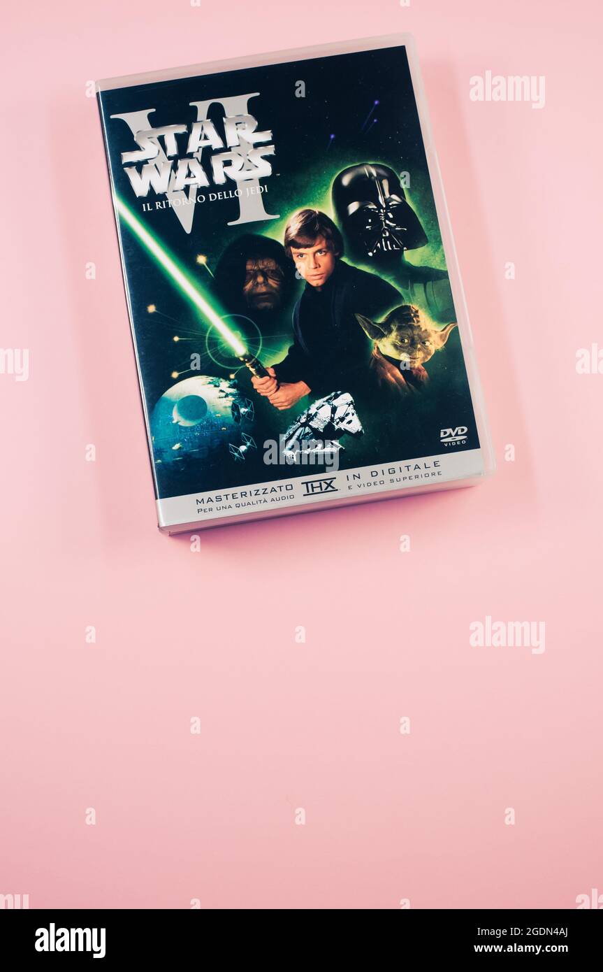 Star wars original trilogy motion picture DVD with space for text Stock ...
