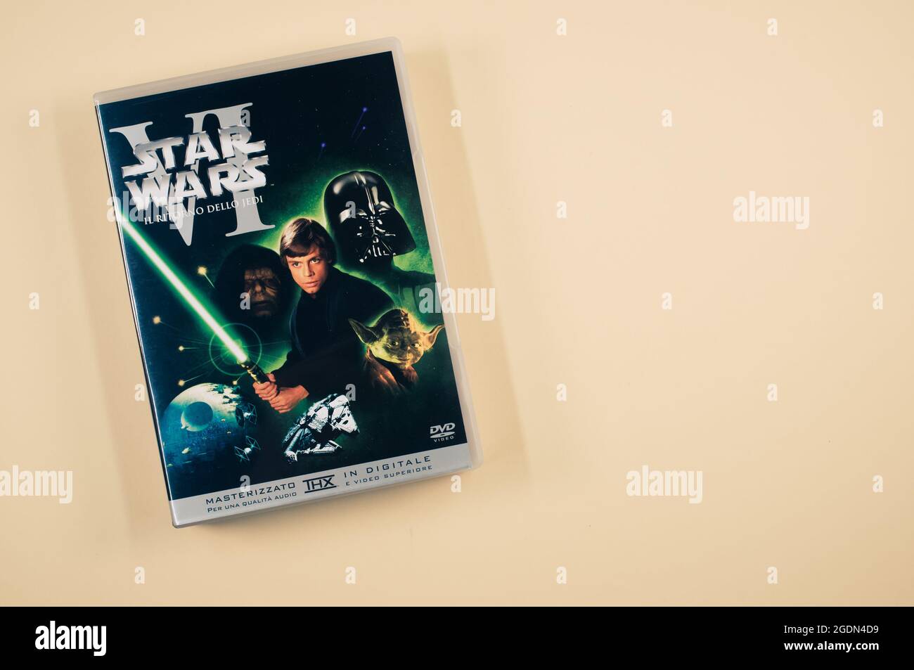 Star wars original trilogy motion picture DVD with space for text Stock ...