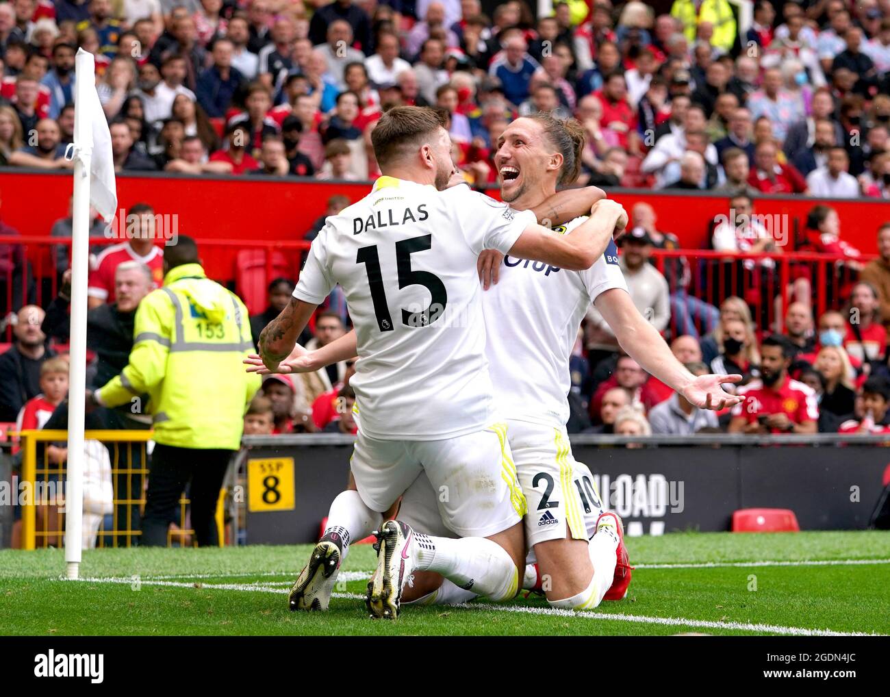 Leeds United's Luke Ayling (right) celebrates with team-mate Stuart ...