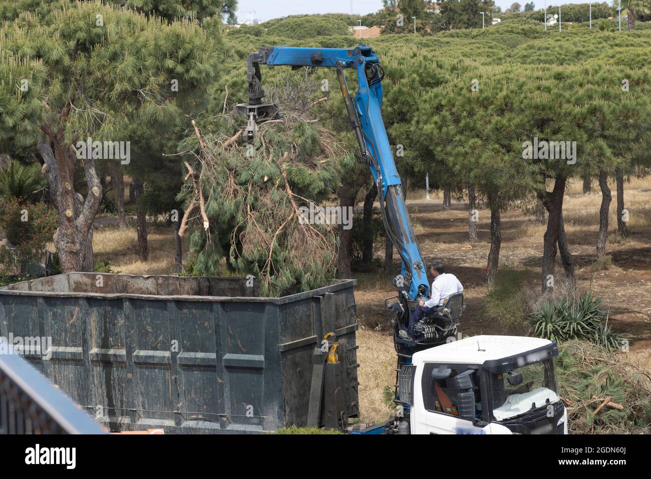Man in crane hi-res stock photography and images - Alamy