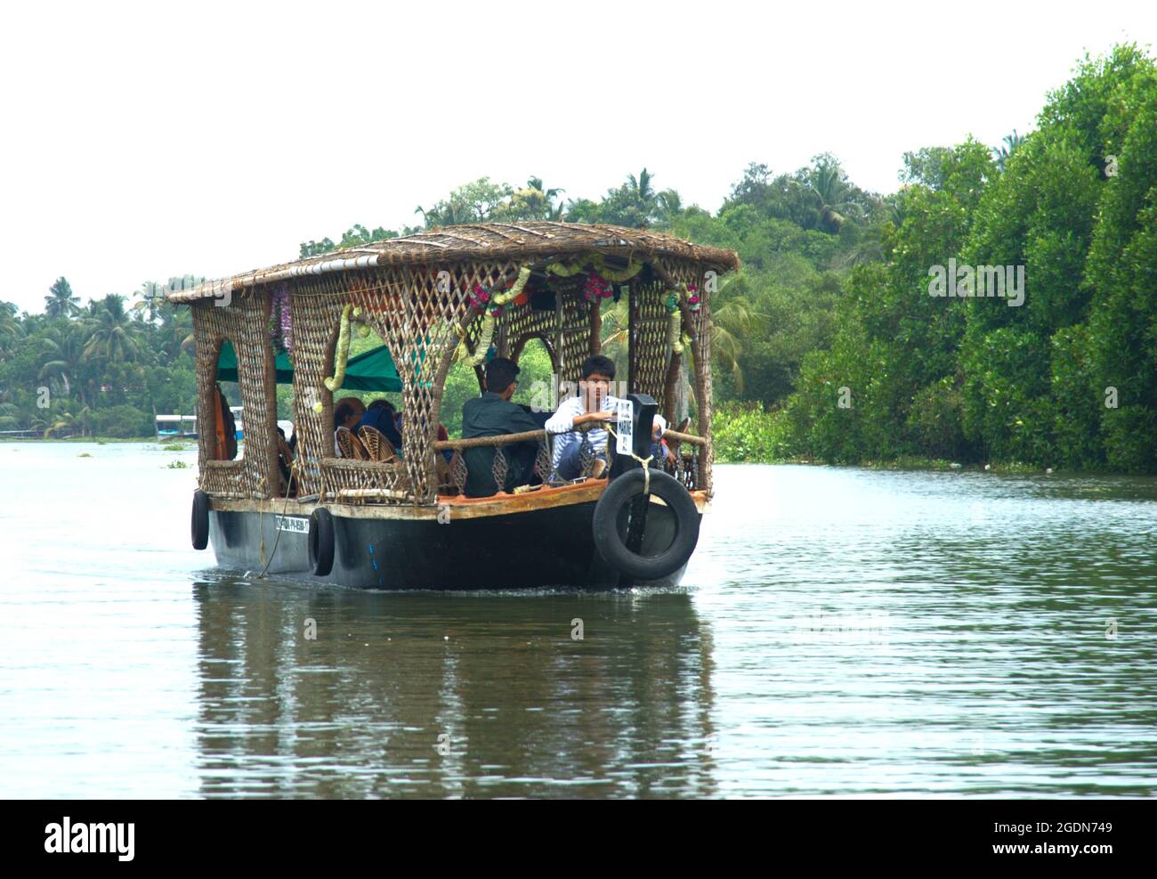 Young Boy on a Backwater Tour Boat, Cochin (Kochi), Kerala, India ...
