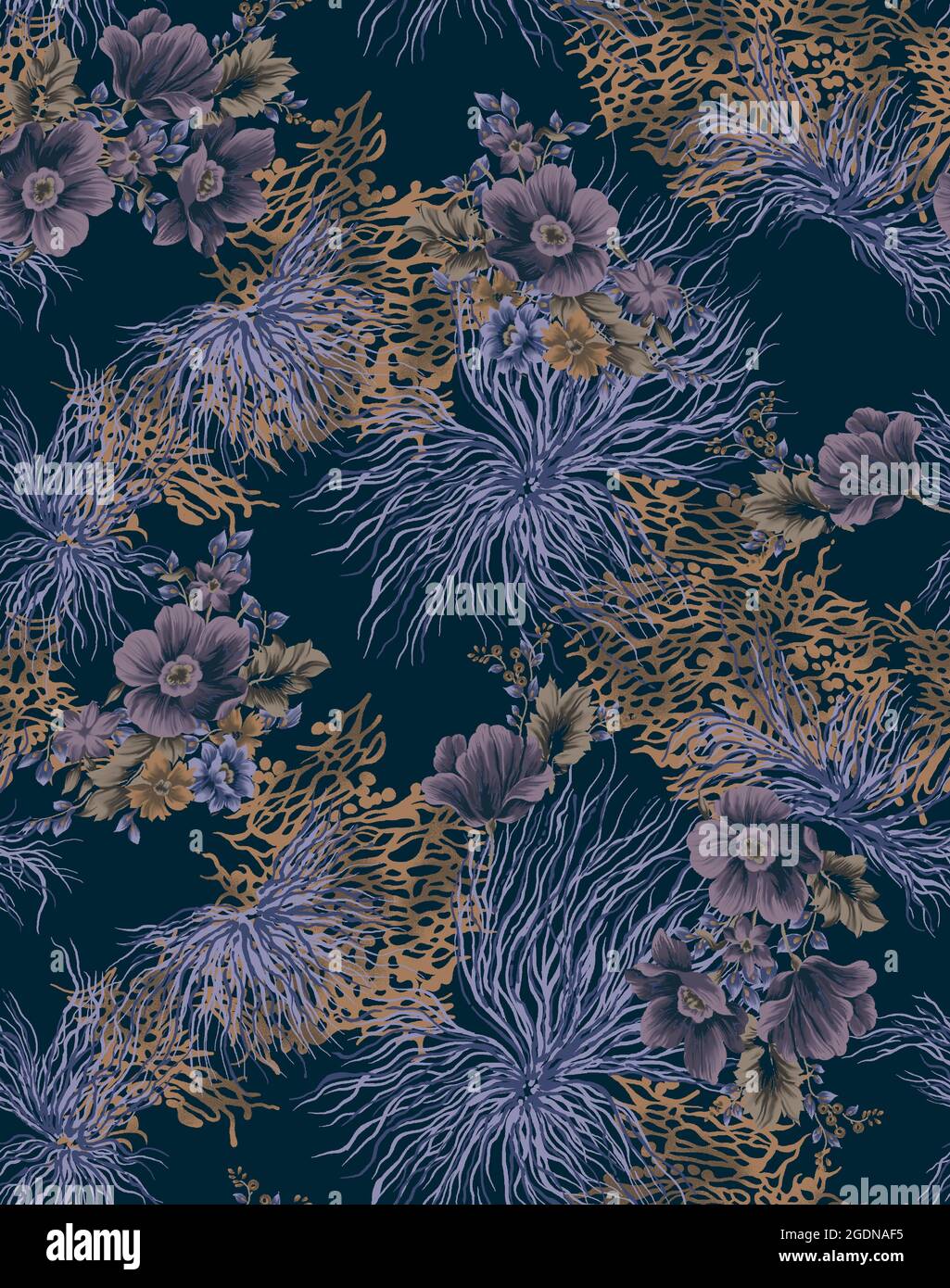 2d texture with colorful flowers on it Stock Photo - Alamy