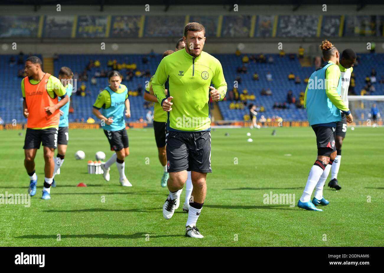 Charlton Athletic's Jason Pearce warming up before the Sky Bet League ...