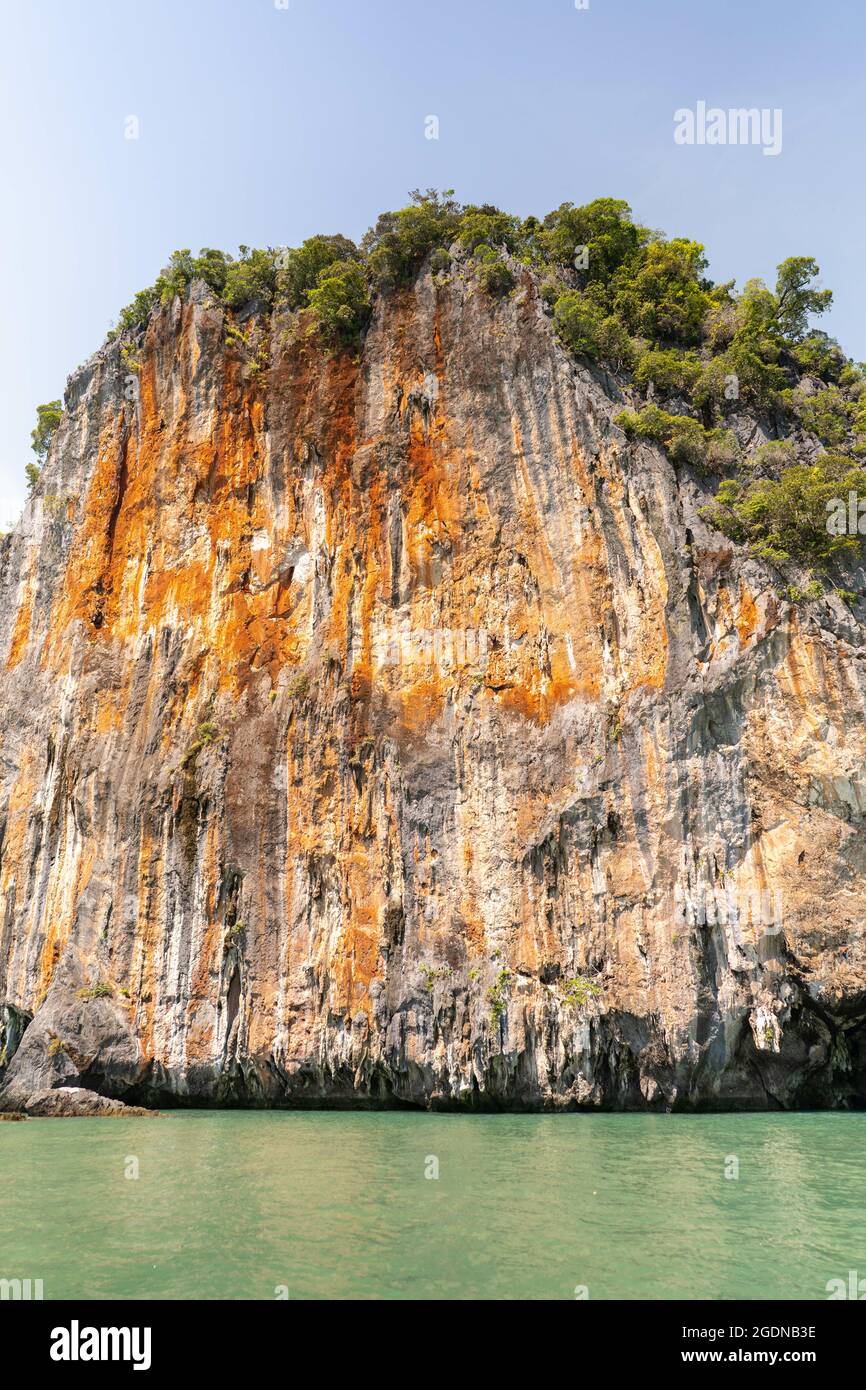 Shot of limestone cliffs and sea in the national park, Thailand Stock ...