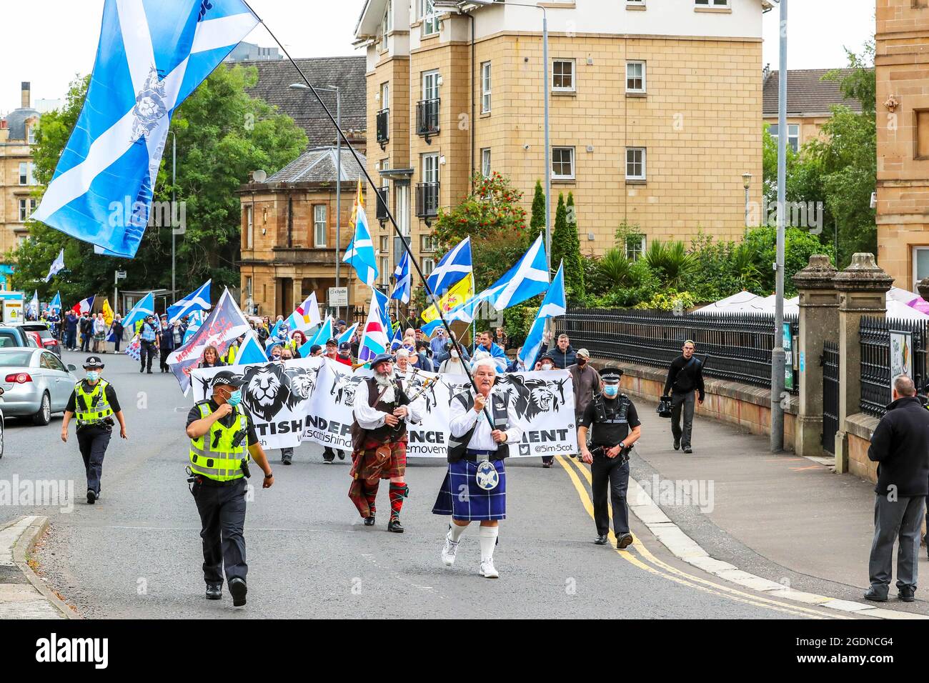 Glasgow, UK. 14th Aug, 2021. Several hundred "Scottish Independent ...