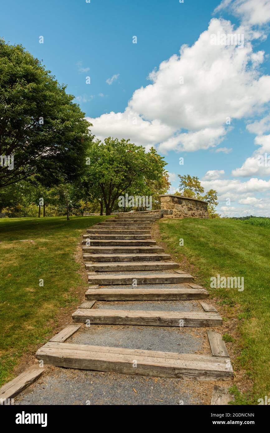 Steps at Ridenour Overlook, in Huntington, Pennsylvania Stock Photo - Alamy