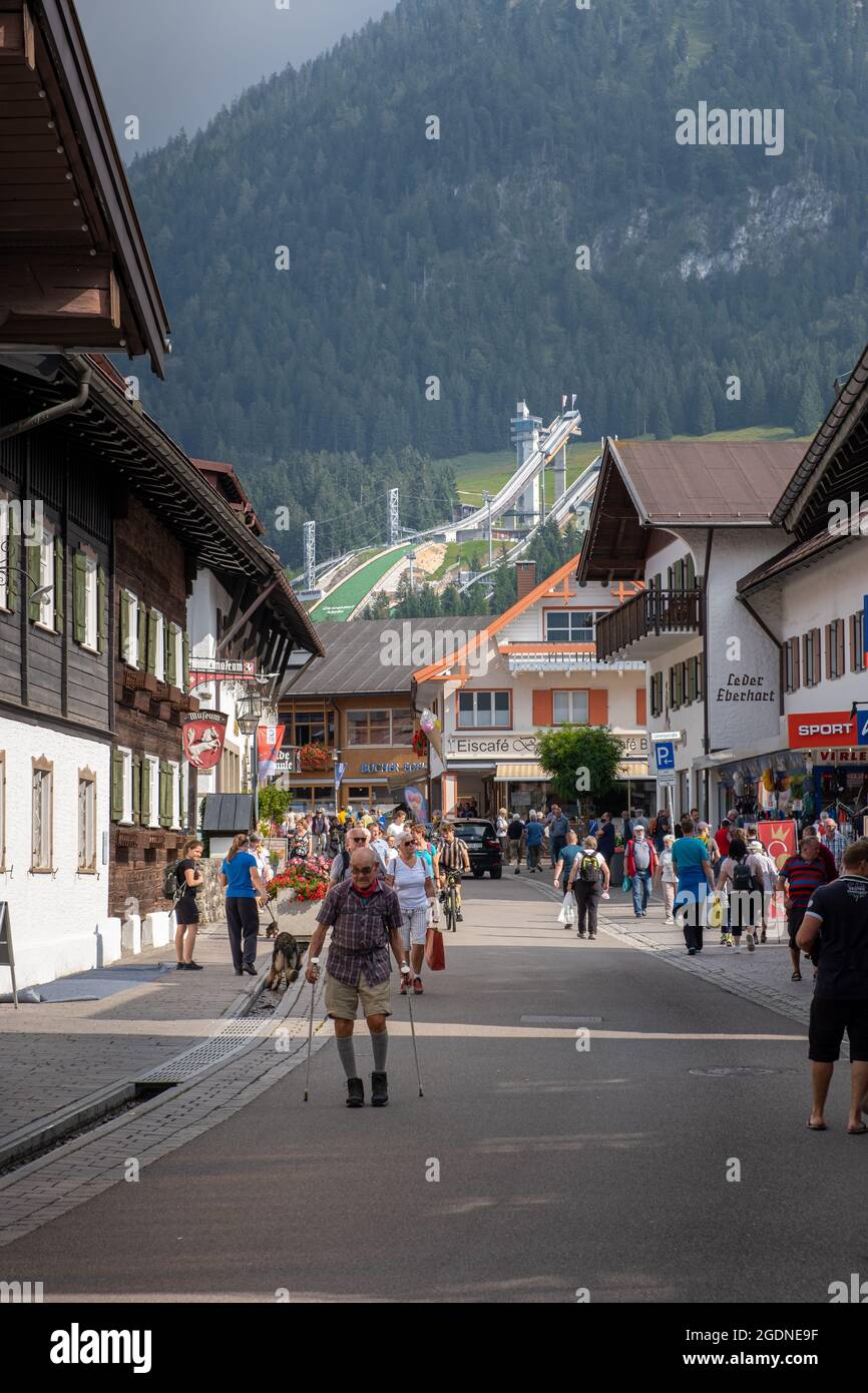 Visitors and tourist in the city center from the German town Oberstdorf ...