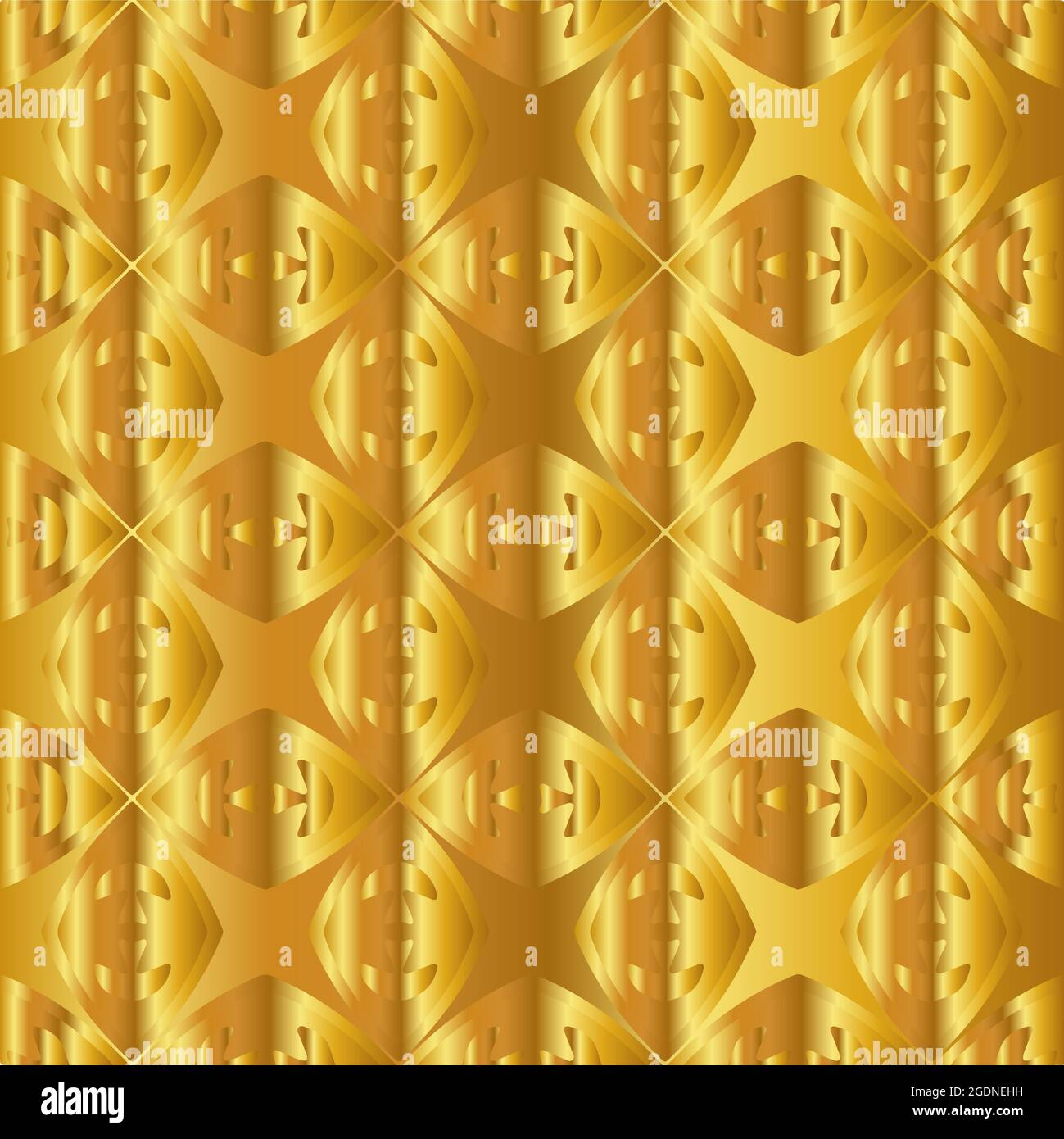 Geometric vector pattern with yellow and white gradient. gold ornament ...