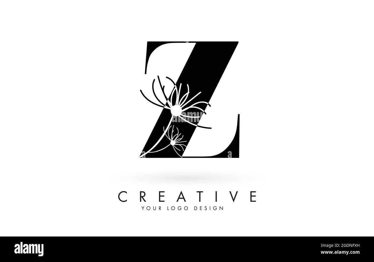 Z letter logo design with elegant and abstract flowers vector ...