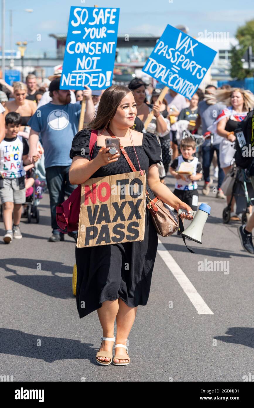 Southend on Sea, Essex, UK. 14th Aug, 2021. A number of Rally for ...
