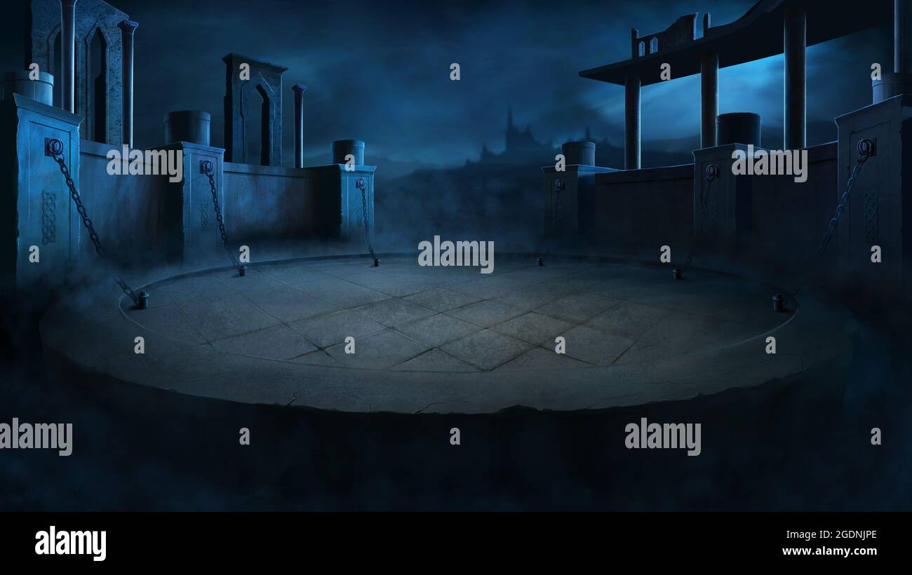 Realistic arena for warrior battles. Background for games. Digital ...
