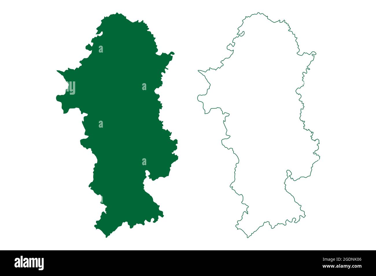 Moradabad district (Uttar Pradesh State, Republic of India) map vector ...