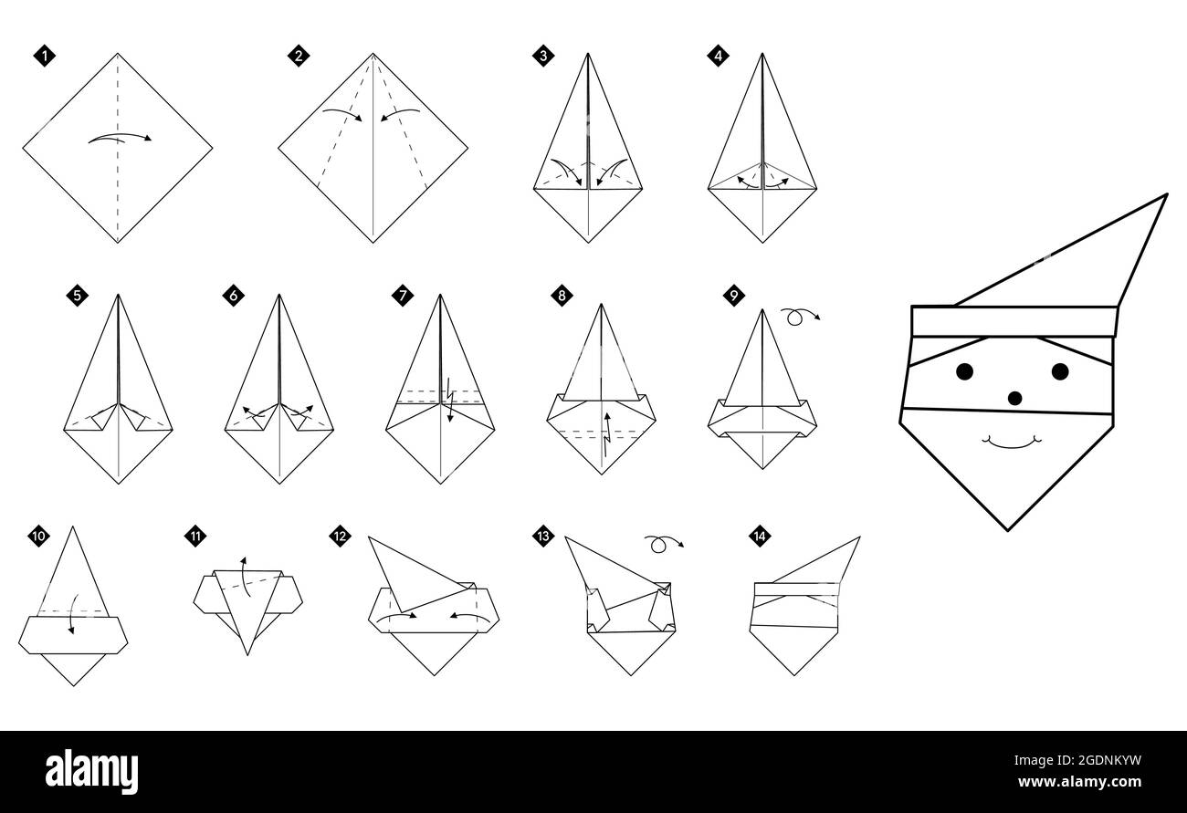 How To Make A Origami Santa Face