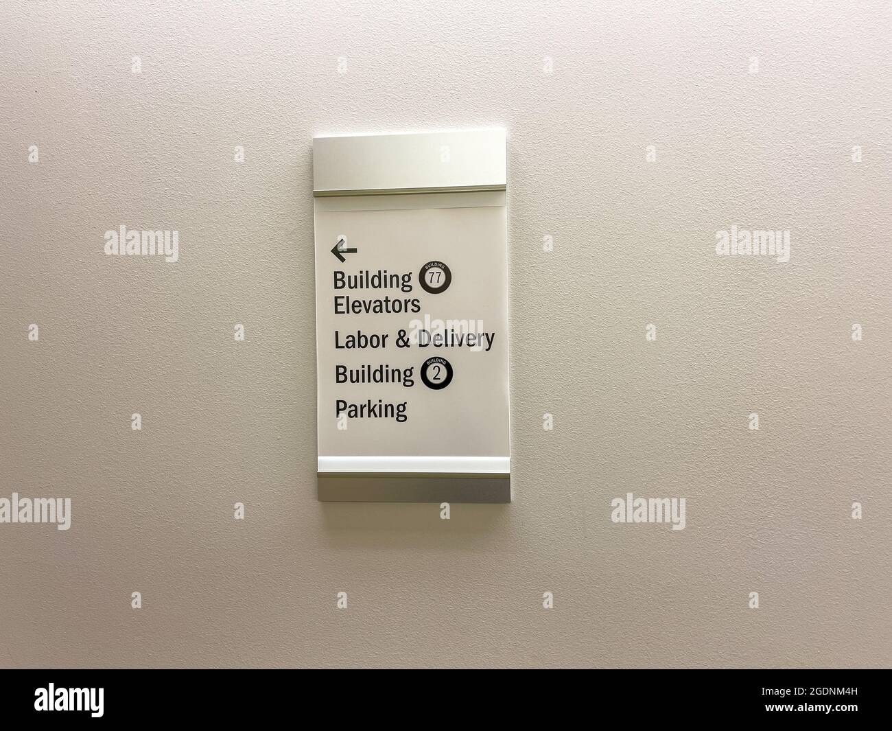 The building elevator and labor and delivery sign for a hospital Stock ...